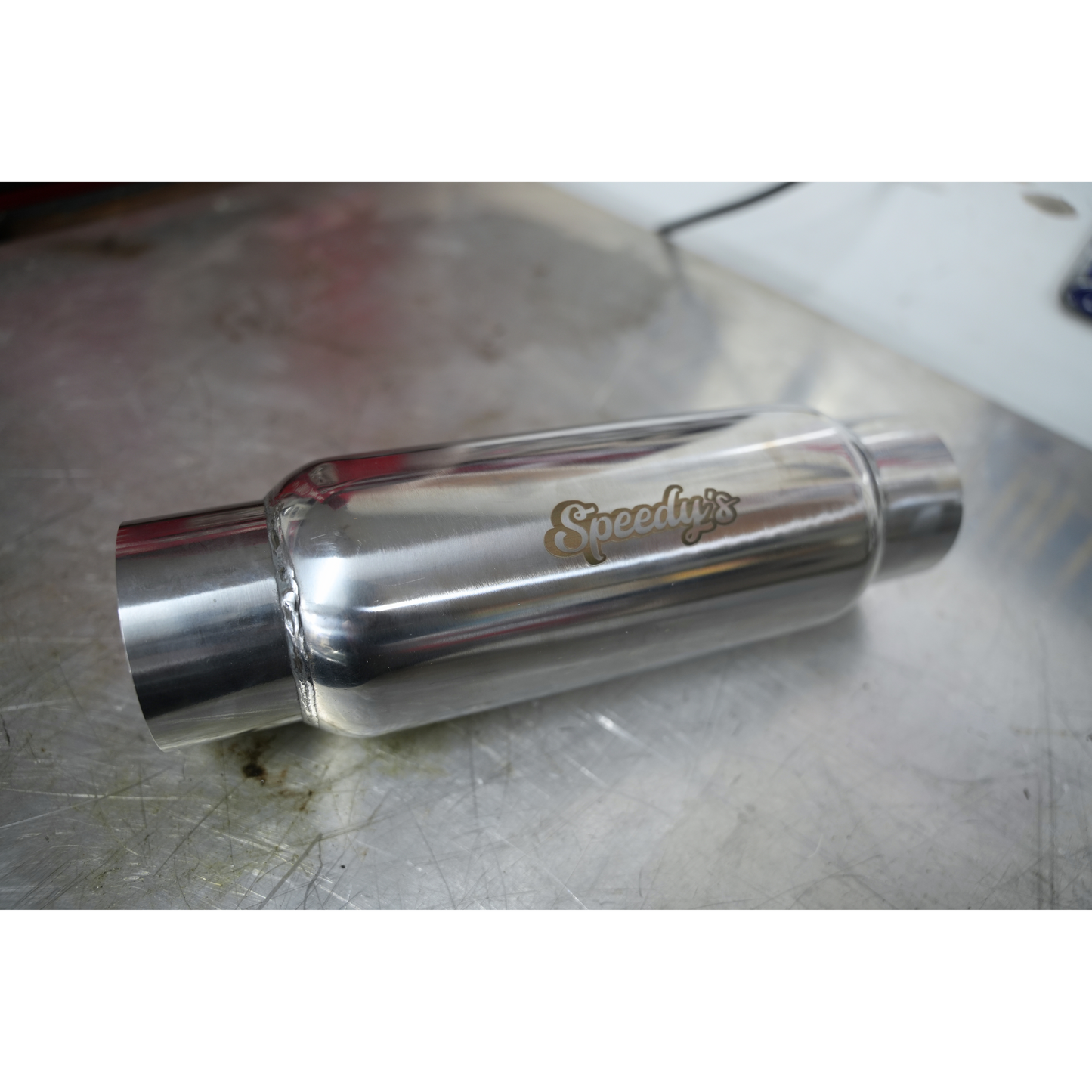 "SPEEDY SNAP" - 9" Polished Stainless Steel Muffler / Resonator ...
